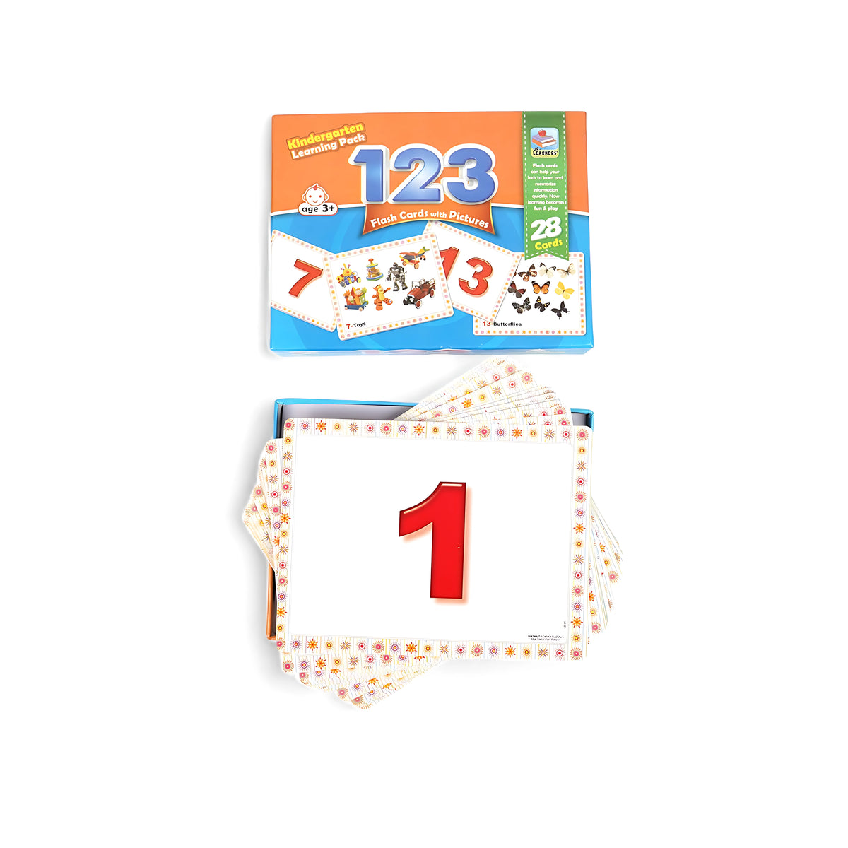 123 Flash Cards - Kindergarten Learning Pack with Pictures (28 Cards ...