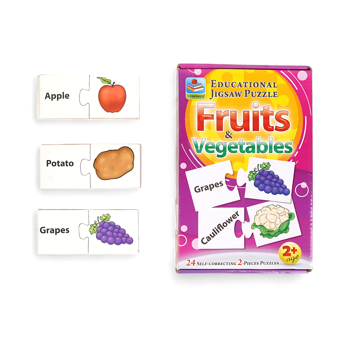 Fruits & Vegetables - 2 Educational Jigsaw Puzzle - 24 Self-Correcting ...