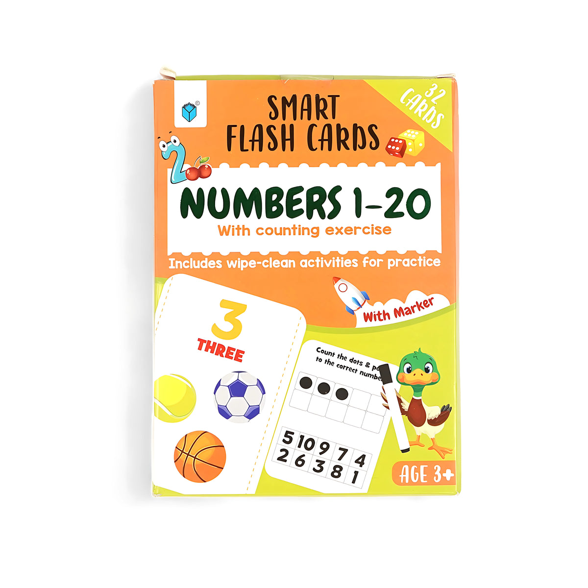 Smart Flash Cards - Numbers 1-20 with Counting Exercise and Wipe-Clean ...